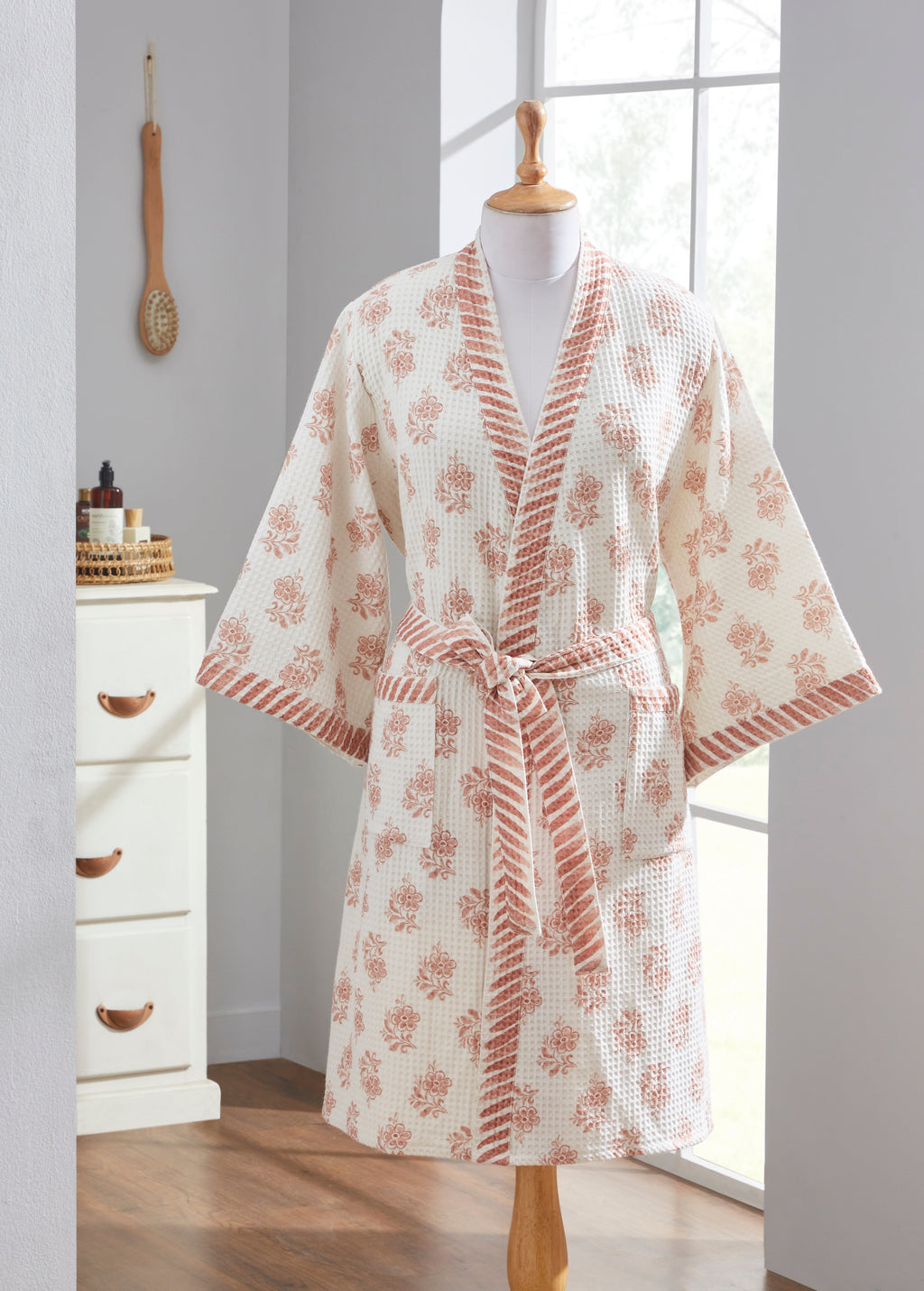 Ayna Pink Cotton Waffle Bathrobe – Hello December