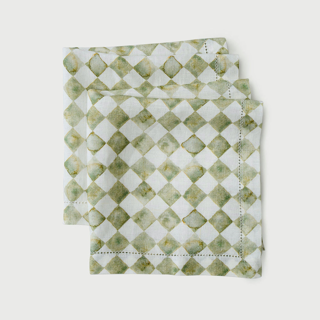 Checker Green Table Napkins | Set of 2 – Hello December