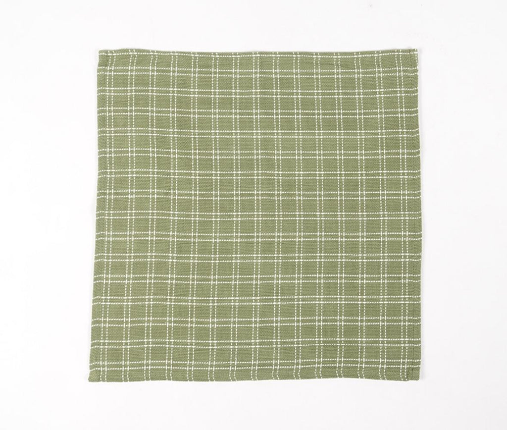 Handloom Olive Checkered Napkins (Set of 4) – Hello December